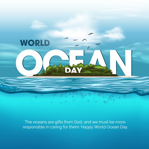 Save our oceans world day design Royalty Free Vector Image