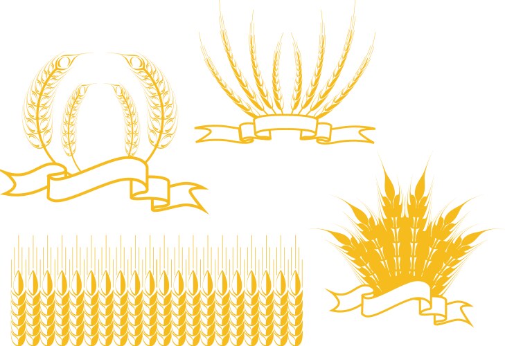 Wheat with ukrainian flag national symbols Vector Image