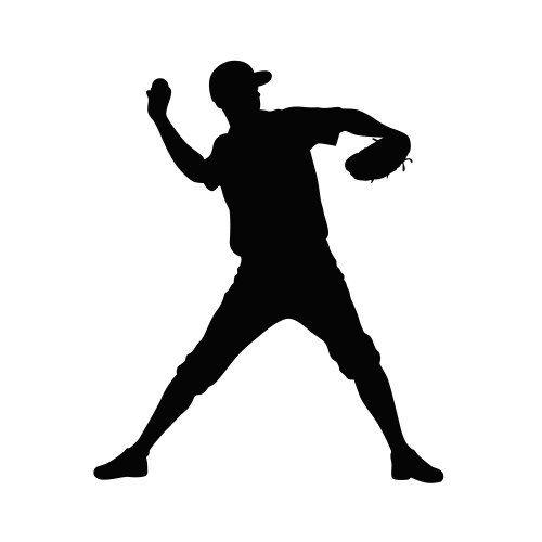 Baseball pitcher throwing the curveball Royalty Free Vector