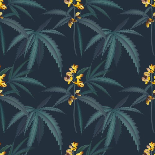 Hemp seamless pattern Royalty Free Vector Image