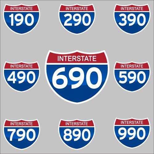 Interstate signs Royalty Free Vector Image - VectorStock