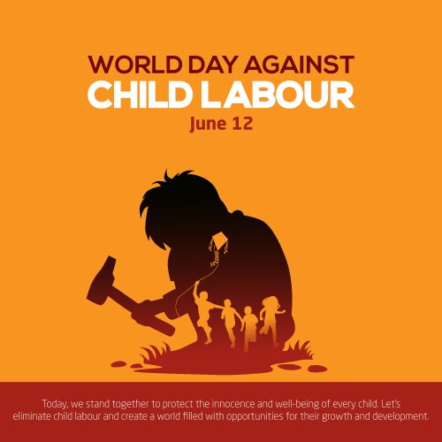World day against child labor concept Royalty Free Vector