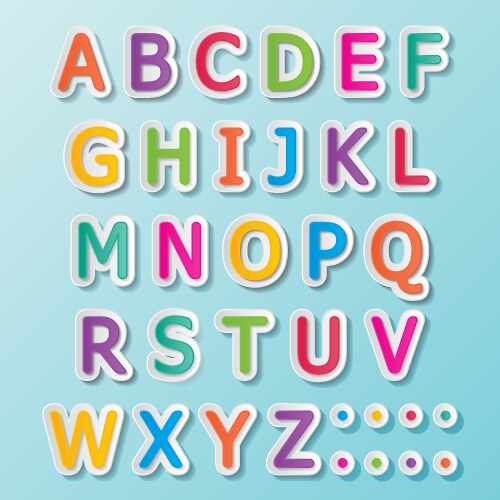 Alphabet collage abc alphabetical font Royalty Free Vector