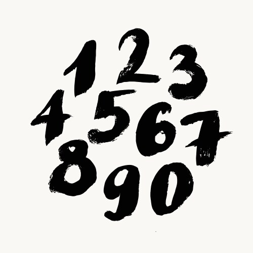 Brush Fonts Numbers Vector Images (over 6,300)