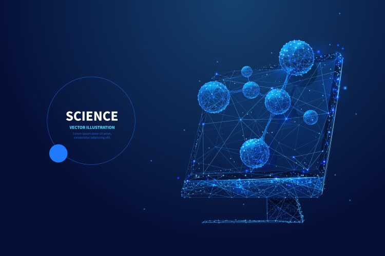 Physics blue horizontal banner science Royalty Free Vector