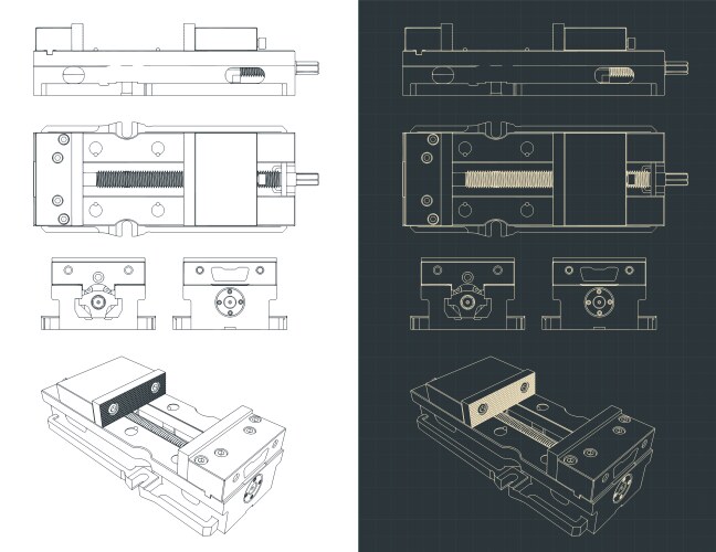 Isometric machine vice milling Royalty Free Vector Image