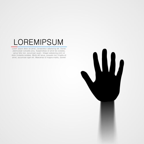 Hand silhouette symbol black human palm Royalty Free Vector