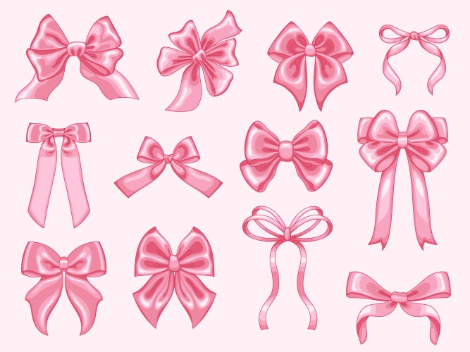 Pink Ribbon Bow Seamless Pattern Royalty Free Vector Image