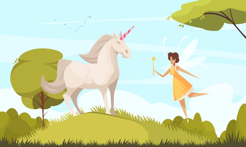 Fairy tale characters background Royalty Free Vector Image