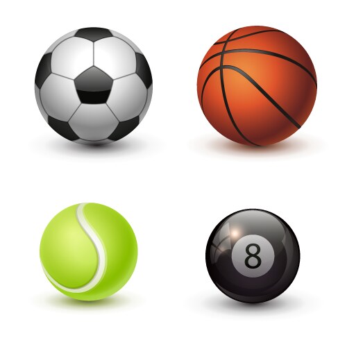 Sport balls icons set Royalty Free Vector Image