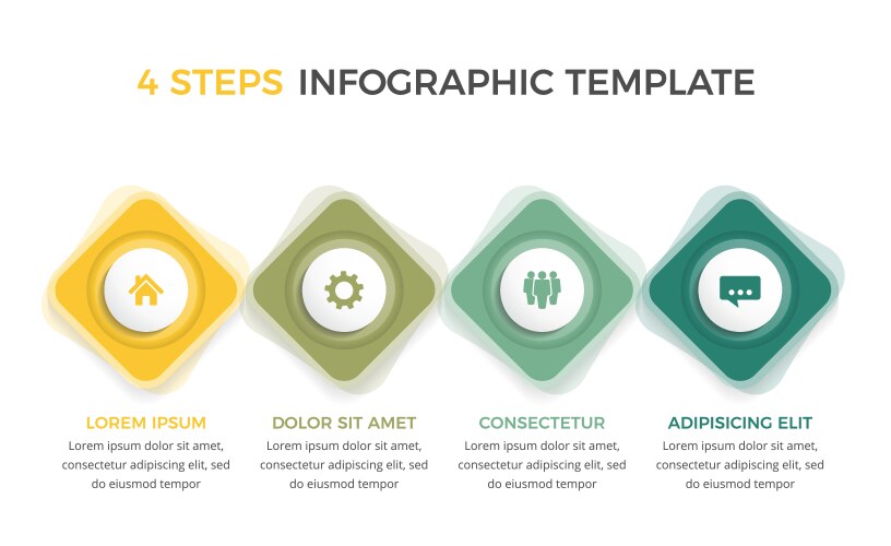 Abstract horizontal timeline infographics 4 steps Vector Image