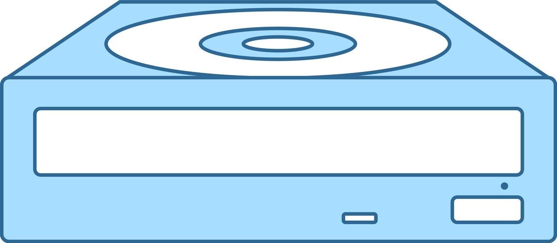 Cd drive iconthin linear gradient blue stroke Vector Image