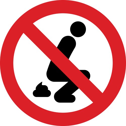 Do not pooping poop for shit on public Royalty Free Vector
