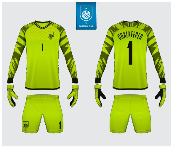 Goalkeeper jersey or soccer kit mockup Royalty Free Vector