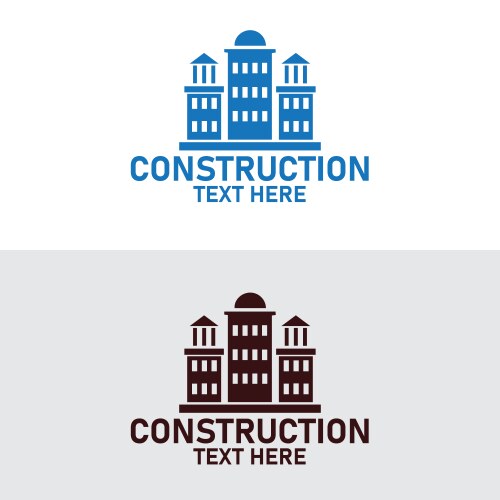 Professional construction company home logo Vector Image