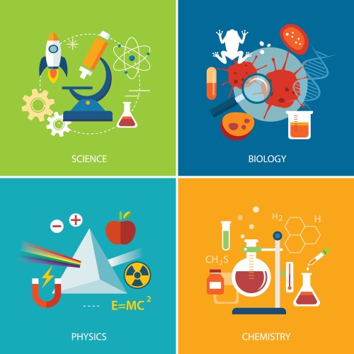 Physics science flat design Royalty Free Vector Image