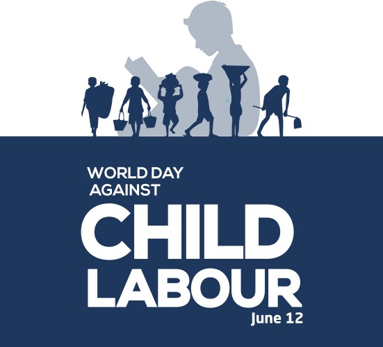 World day against child labor concept Royalty Free Vector