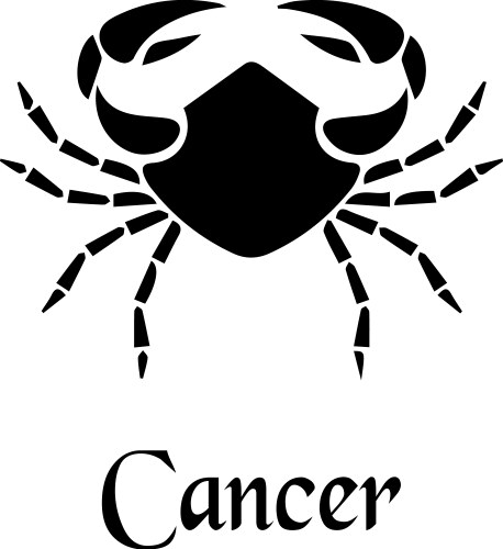 Zodiac signs cancer crab Royalty Free Vector Image