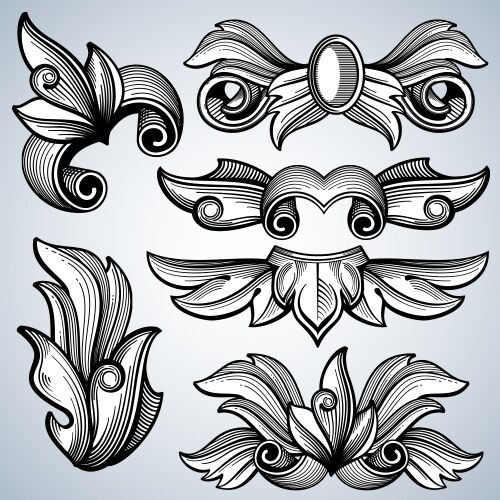 Classical baroque ornament Royalty Free Vector Image
