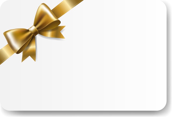 Blank gift card template with bow and ribbon Vector Image