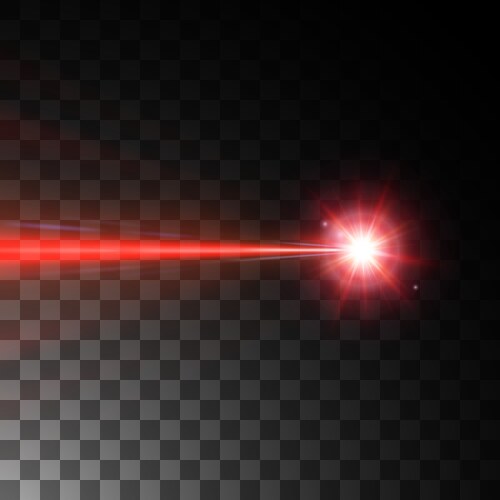 Glowing laser beam fiery light effect electric Vector Image