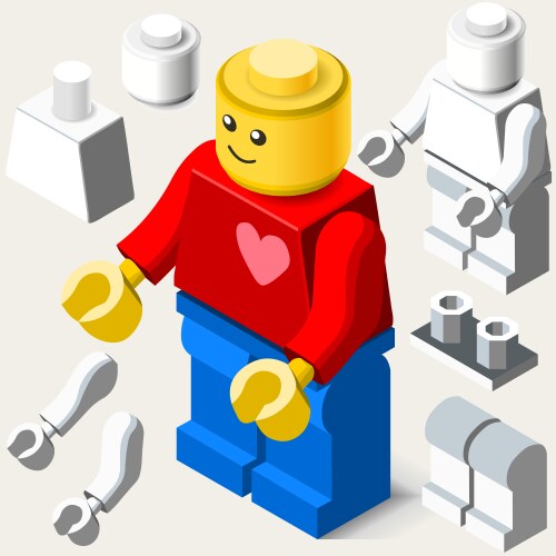 Plastic building block toy construction elements Vector Image