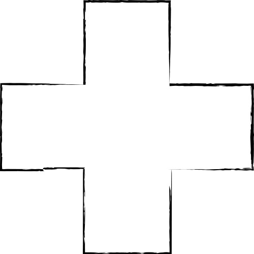 Cross texture symbol element plus sign outline Vector Image