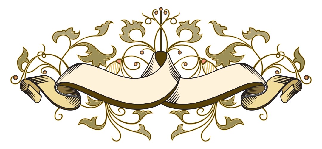 Hand drawn decorative ribbon banner colored set Vector Image