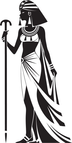 Iconic enchantment cleopatra full body logo Vector Image Iconic enchantment cleopatra full body logo Vector Image