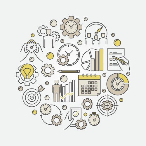 Productivity productive capacity Royalty Free Vector Image