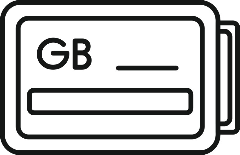 Gb memory board icon outline solid machine Vector Image