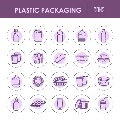 Recycling symbols plastic packaging or wrapping Vector Image