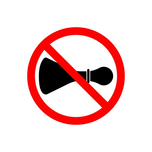 No horn sign keep silence dont honk car icon stop Vector Image