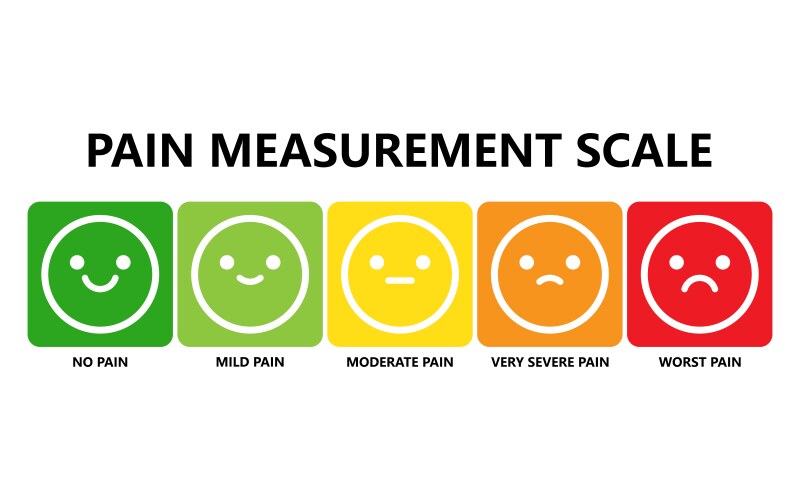Pain scale chart vertical Royalty Free Vector Image