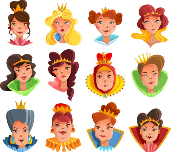 Princess set Royalty Free Vector Image - VectorStock