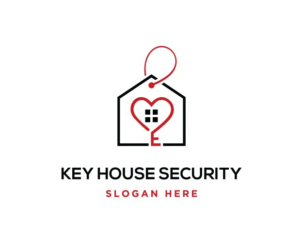Creative tech digital cyber security key logo Vector Image