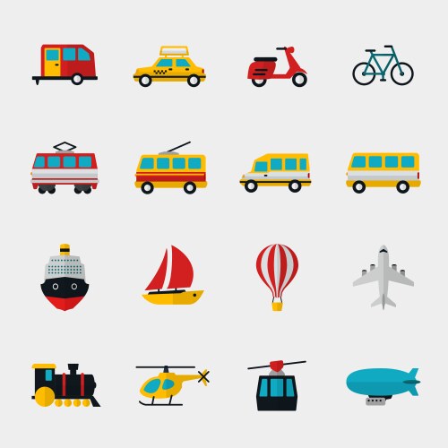 Cartoon transportation vehicle characters big set Vector Image