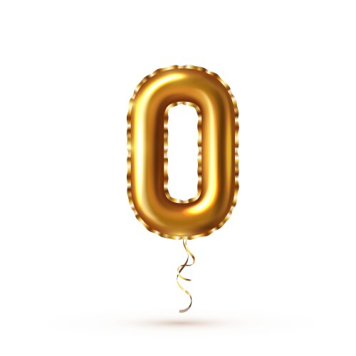 Golden number fifteen metallic balloon Royalty Free Vector