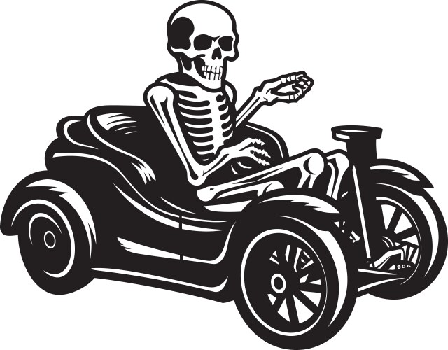Skele sprint car with skeleton design bone blazer Vector Image