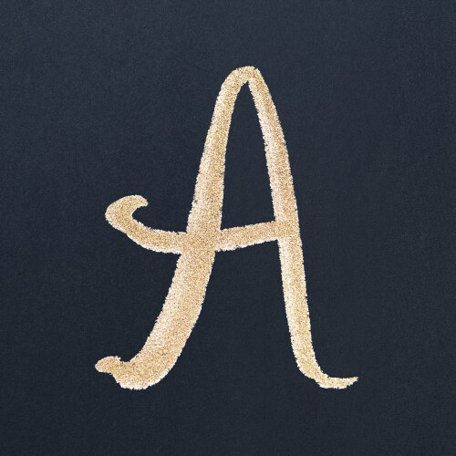 Calligraphy letter a typography font Royalty Free Vector