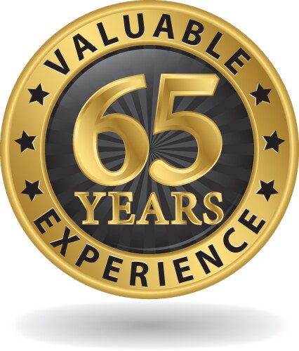 65 years happy birthday congratulations gold label