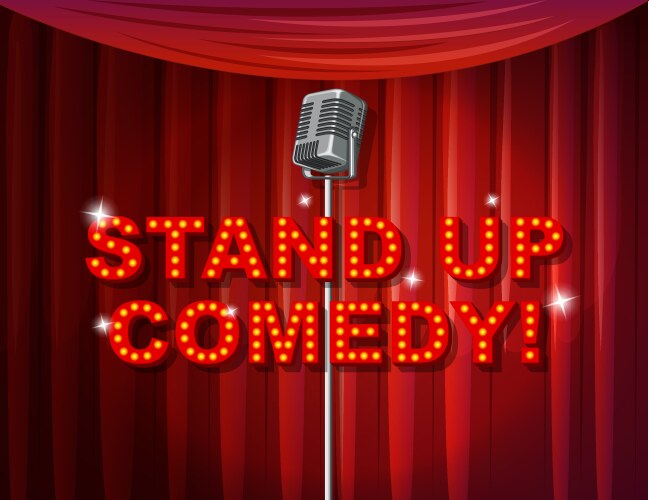 Stand up comedy background with retro Royalty Free Vector