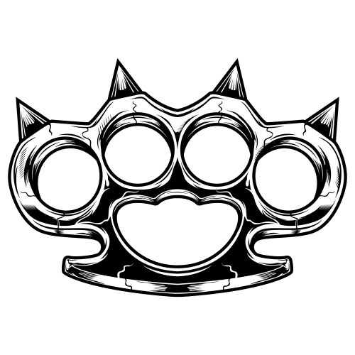 Brass Knuckle Logo Cord Wrapped Knuckle Duster Black Wrapped Brass