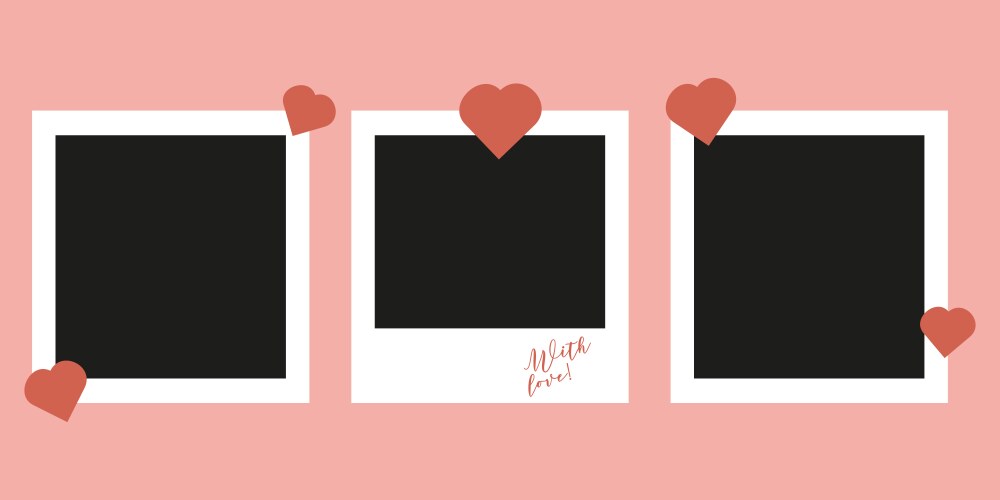 Photo camera frames on a pink wall Royalty Free Vector Image