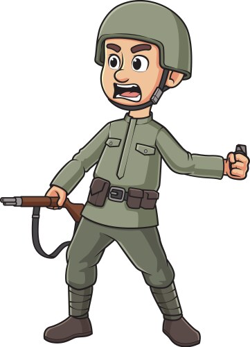 American minuteman soldier cartoon Royalty Free Vector Image
