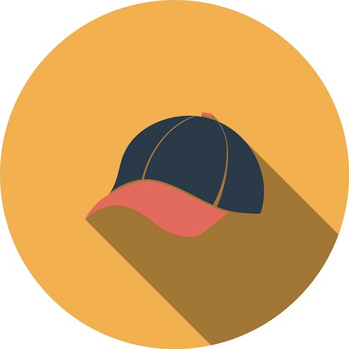 Red baseball cap lying on side isometric icon Vector Image