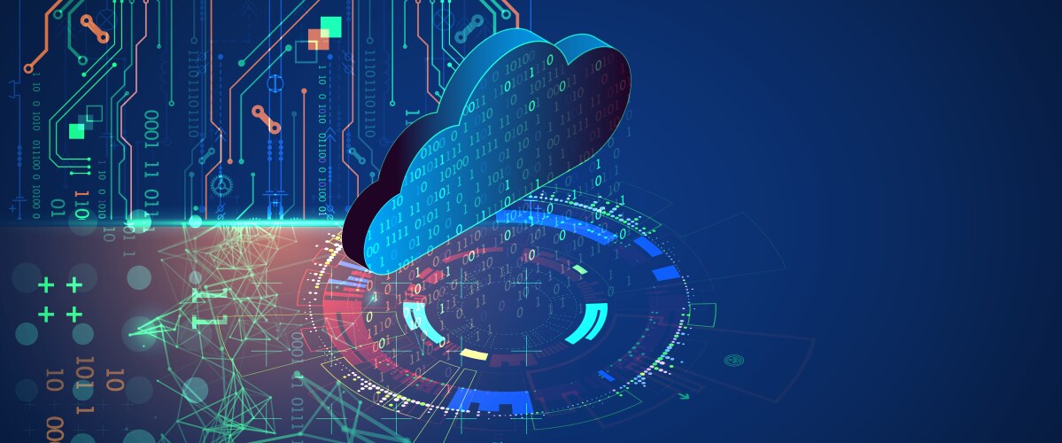 Cloud Computing Conceptabstract Connection Vector Image