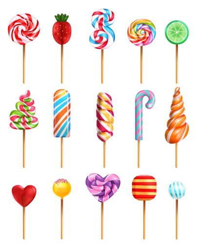 Colorful Lollipop Set Royalty Free Vector Image