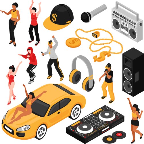 Rap music label Royalty Free Vector Image - VectorStock