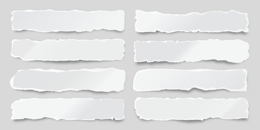 Ripped colored paper strips realistic crumpled Vector Image